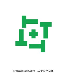 Rotation T Letter Plus Logo Design Stock Vector (Royalty Free ...