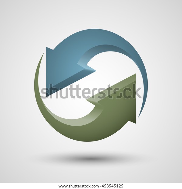 Rotation Two Arrows Icon Logo Design Stock Vector (Royalty Free ...