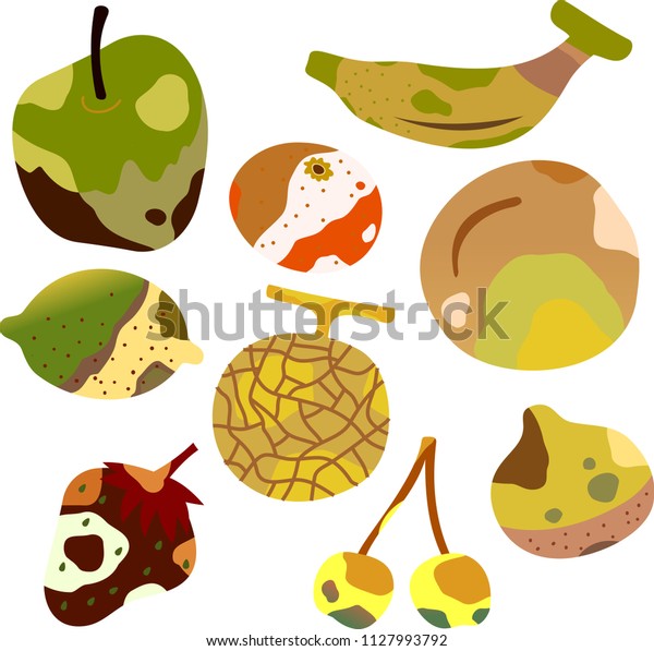 Rotten Fruit Illustration Set 2 Stock Vector (Royalty Free) 1127993792 ...