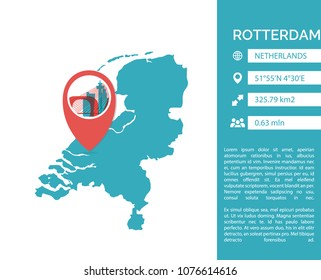 Amsterdam Map Shape Vector Infographics Template Stock Vector (Royalty ...