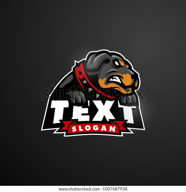 Rottweiler Dog Mascot Logo Stock Vector (Royalty Free) 1007687938