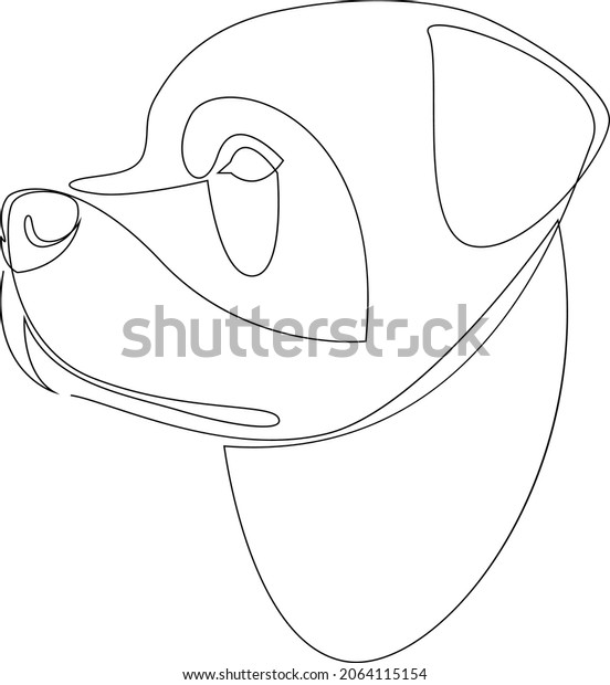 Rottweiler Dog Portrait Continuous Line Dog Stock Vector (Royalty Free ...