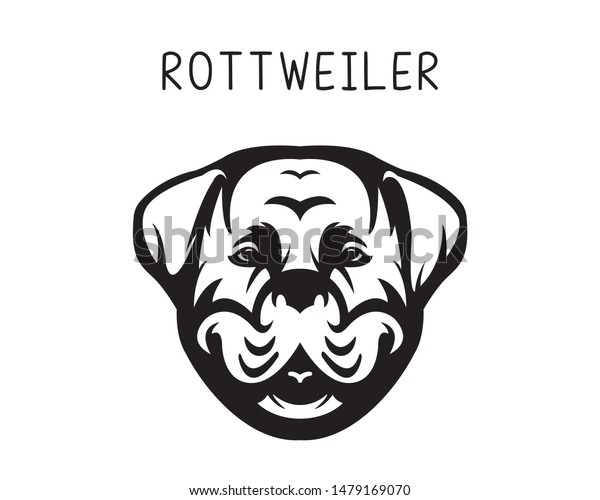 Rottweiler Vector Illustration Black White Design Stock Vector (Royalty ...