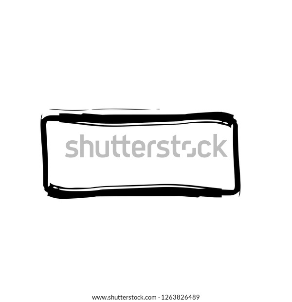 Rough Hand Drawn Square Black Isolated Stock Vector (Royalty Free ...
