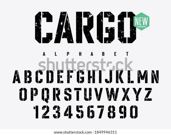 Rough Stamp Stencil Typeface Grunge Font Stock Vector (Royalty Free ...
