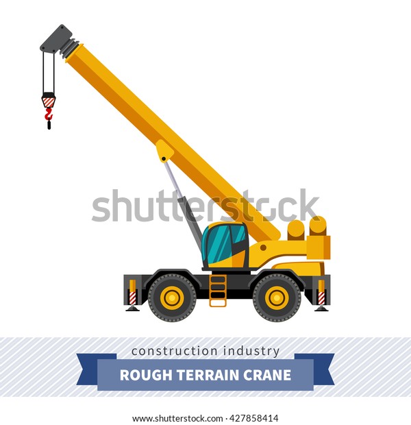 Rough Terrain Industrial Crane Side View Stock Vector (Royalty Free ...