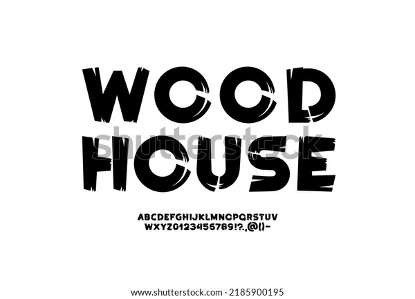Rough Wood Cursive Font Hand Drawn: เวกเตอร์สต็อก (ปลอดค่าลิขสิทธิ์ ...