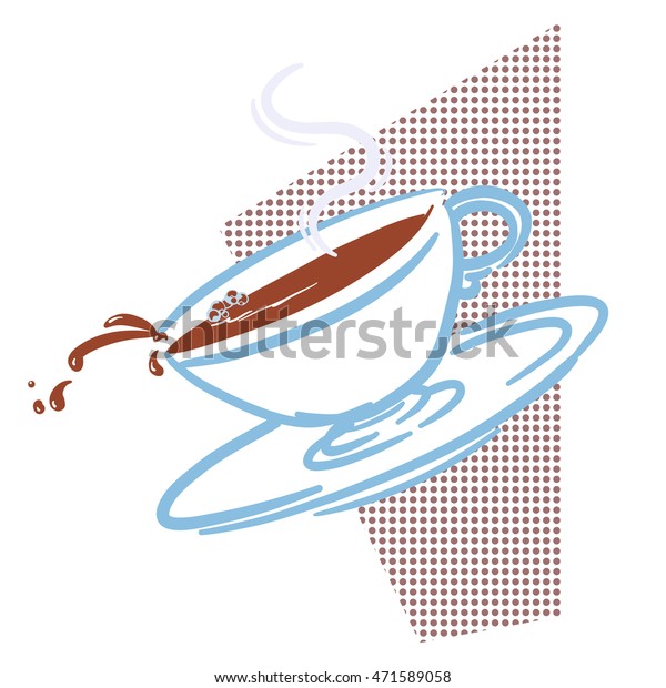 Roughly Sketched Cup Coffee Tipped Spilling Stock Vector (Royalty Free ...