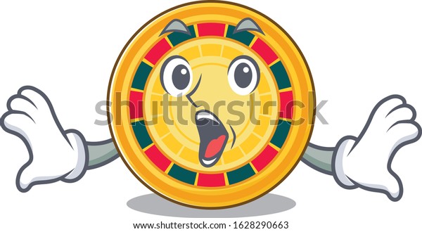 Roulette Cartoon Character Design On Surprised Stock Vector (Royalty ...