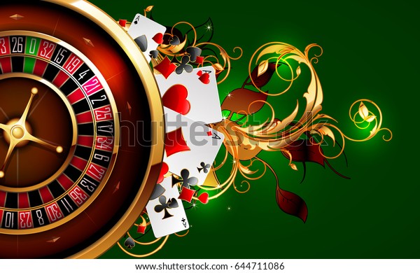 Roulette Playing Cards On Green Background Stock Vector (Royalty Free ...