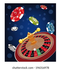 Roulette Wheel Cartoon: vector de stock (libre de regalías) 196316978 ...