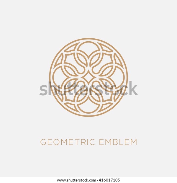Round Abstract Geometric Logo Template Design Stock Vector (Royalty ...
