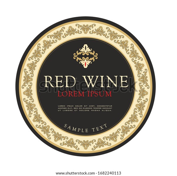 Round Amarone Red Wine Label Gothic Stock Vector (Royalty Free ...