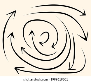 Round Arrows Symbols Set Direction Marker Stock Vector (Royalty Free ...