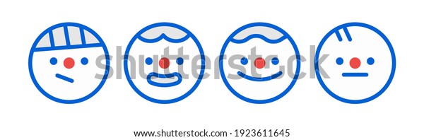 Round Avatars Set Cute Funny Characters Stock Vector (Royalty Free ...