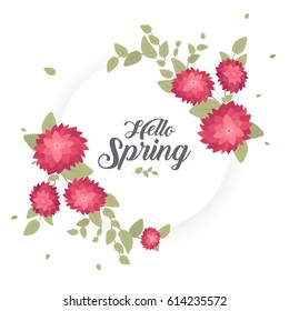 Round Banner Hello Spring Logo Card Stock Vector (Royalty Free ...