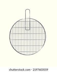 Round Barbecue Grill Top View Flat Stock Vector (Royalty Free ...