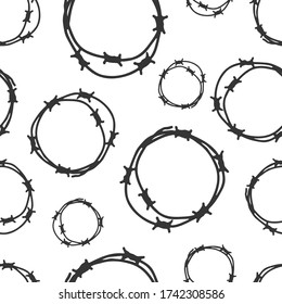 Twisted Barbed Wire Silhouettes Set Rounded Stock Vector (Royalty Free ...