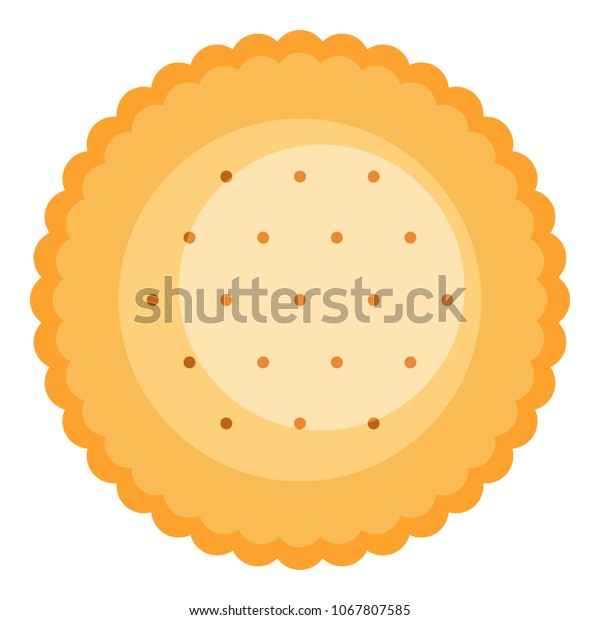 Round Biscuit Icon Flat Illustration Round Stock Vector (Royalty Free ...