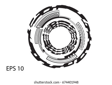 Round Black Logo On White Background Stock Vector (Royalty Free ...