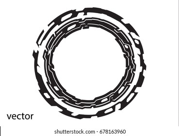 Round Black Logo On White Background Stock Vector (Royalty Free ...