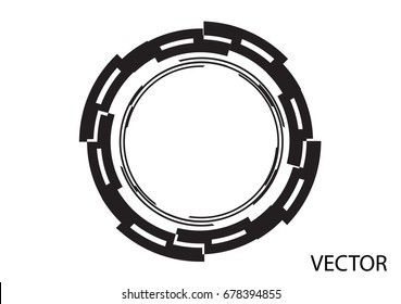 Round Black Logo On White Background Stock Vector (Royalty Free ...