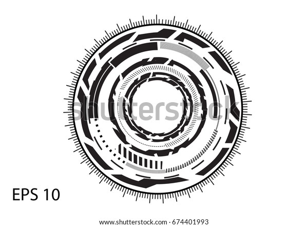 Round Black Logo On White Background Stock Vector (Royalty Free ...