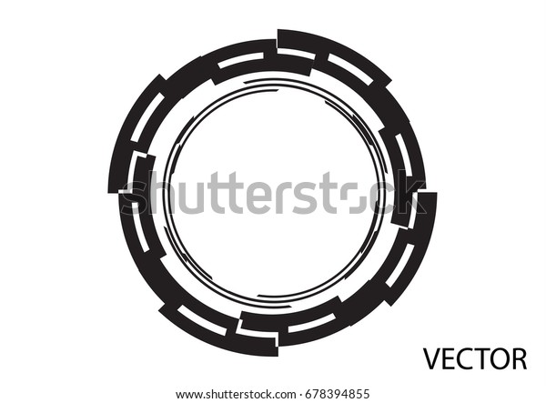 Round Black Logo On White Background Stock Vector (Royalty Free ...
