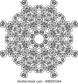 Round Black Outline Pattern White Background Stock Vector (Royalty Free ...