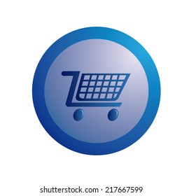 Round Blue Button Shopping Cart Stock Vector (Royalty Free) 217667599 ...