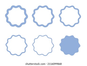 Round Blue Frames Shape Waves Sea Stock Vector (Royalty Free ...