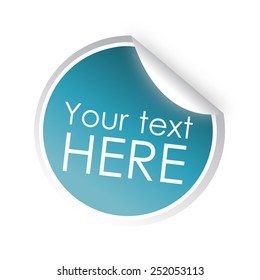Round Blue Sticker Design Element Vector Stock Vector (Royalty Free ...