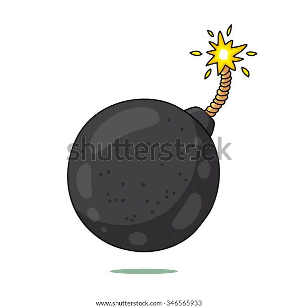 Round Bomb Lit Fuse Vector Illustration: vector de stock (libre de ...