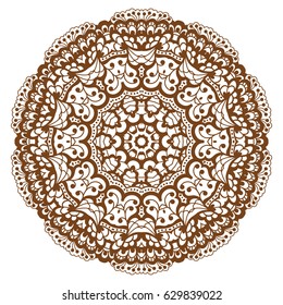 Round Brown Mandala Design Creative Vector Stock Vector (Royalty Free ...