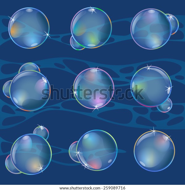 Round Bubbles Water Naturalistic View Bubbles Stock Vector (Royalty ...