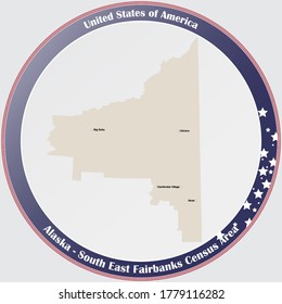 Round Button Detailed Map South East Stock Vector (Royalty Free ...