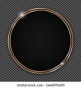 Round Button Gold Frame On Transparent Stock Vector (Royalty Free ...