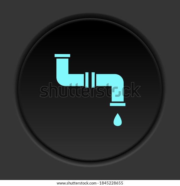Round Button Icon Pipes Water Button Stock Vector (Royalty Free ...