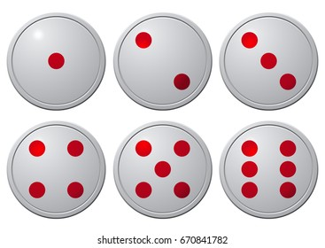 Red Round Buttons Nine Different Forms Stock Vector (Royalty Free ...