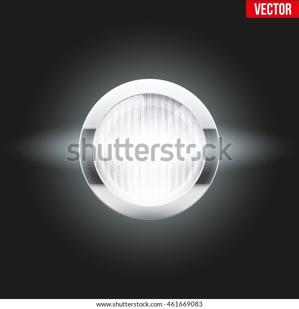 Round Car Headlight On Vintage Vector Stock Vector (Royalty Free) 461669083