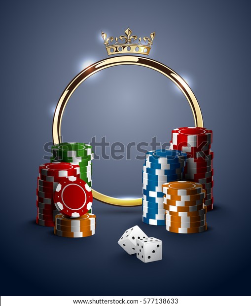 Round Casino Roulette Golden Frame Crown Stock Vector (Royalty Free ...