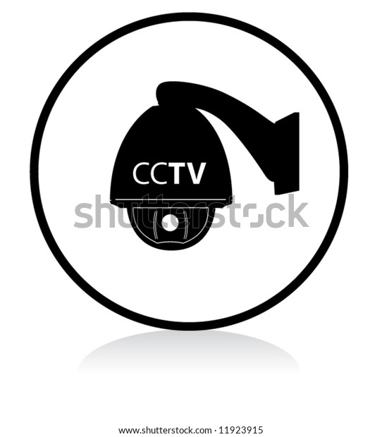 Round Cctv Sign Speed Dome Black Stock Vector (Royalty Free) 11923915