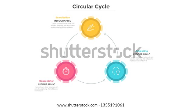 Round Chart 3 Colorful Circular Elements Stock Vector (Royalty Free ...