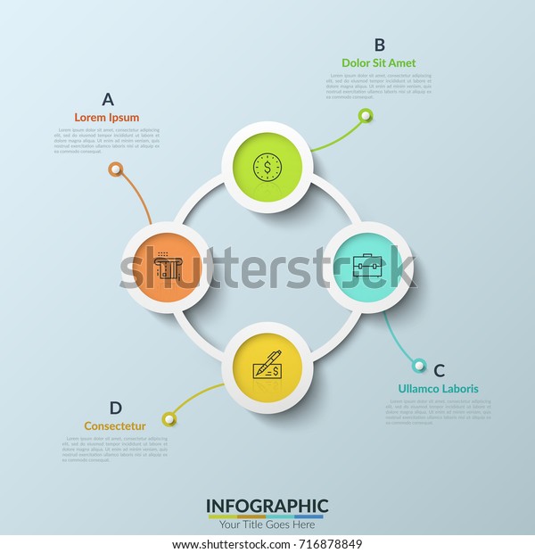 Round Chart 4 Colorful Circular Elements Stock Vector (Royalty Free ...