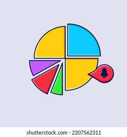 Round Chart Vector Illustration Icon Business Stock Vector (Royalty ...