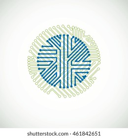 Round Circuit Board Electronic Components Technology Stock Vector ...