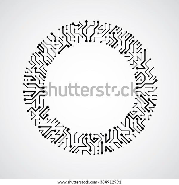Round Circuit Board Electronic Components Technology Stock Vector ...