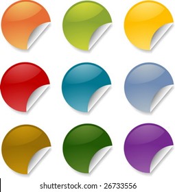 Round Circular Blank Sticker Icon Set Stock Vector (Royalty Free ...
