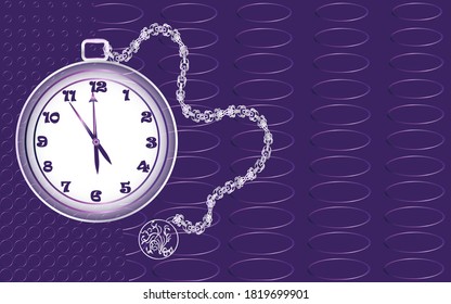 Round Clock On Chain Abstract Background Stock Vector (Royalty Free ...