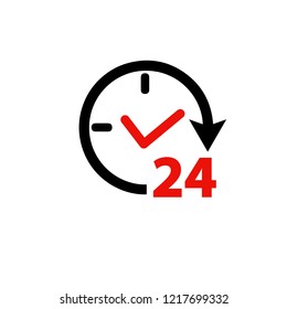 Round Clock Service Vector Illustration Stock Vector (Royalty Free ...
